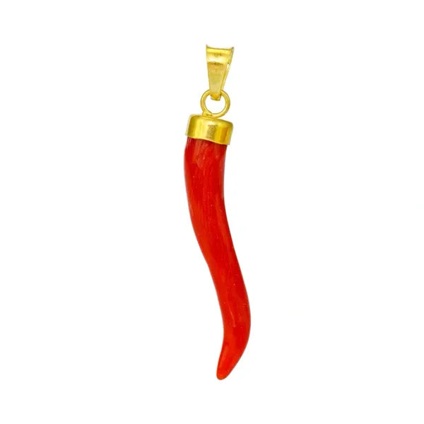 Italian Cornicello Pendant – Authentic Sardinian Red Coral | Cornetto ...